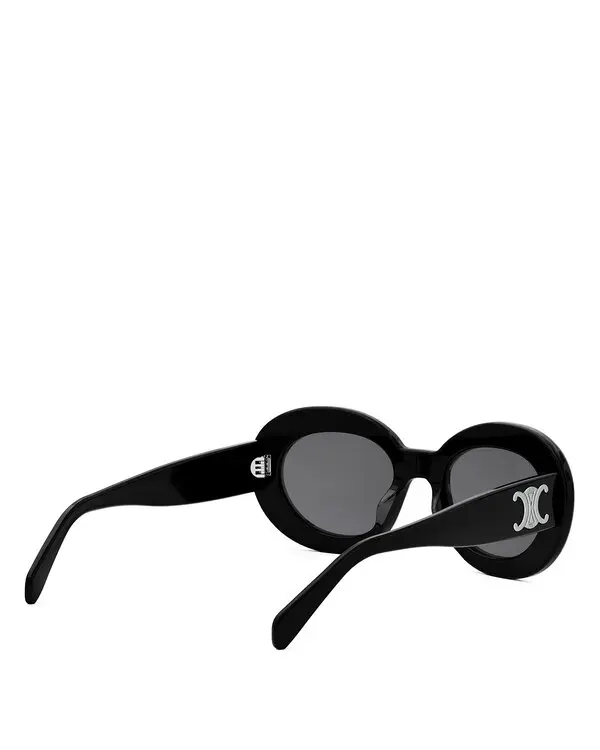 Celine Triomphe Round Sunglasses - Black/smoke