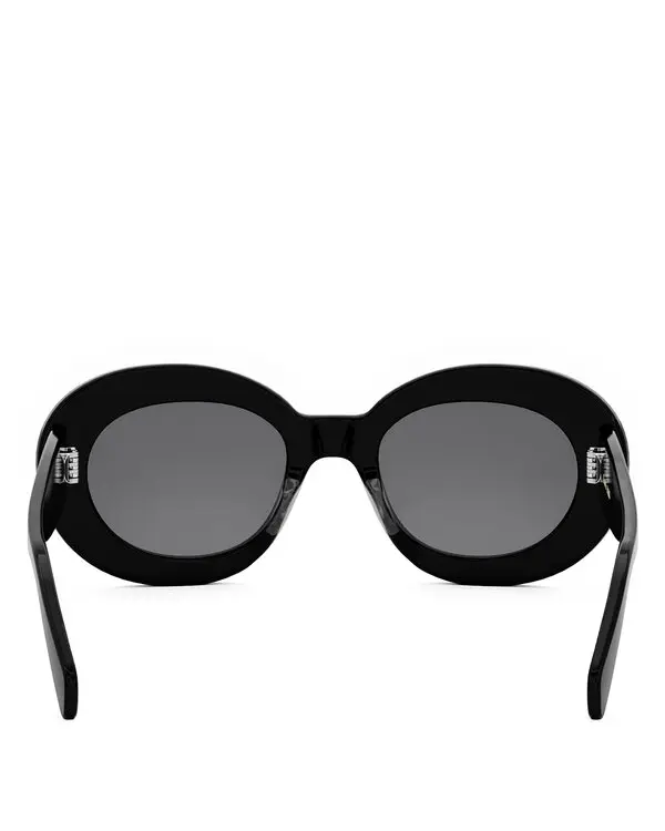 Celine Triomphe Round Sunglasses - Black/smoke