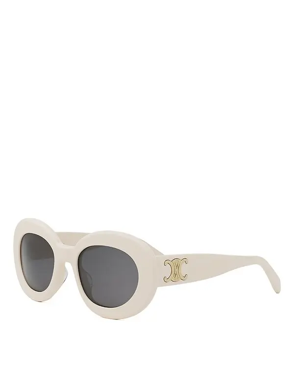 Celine Triomphe Round Sunglasses - Ivory/smoke
