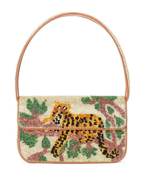 Staud Tommy Beaded Bag - Jungle Leopard