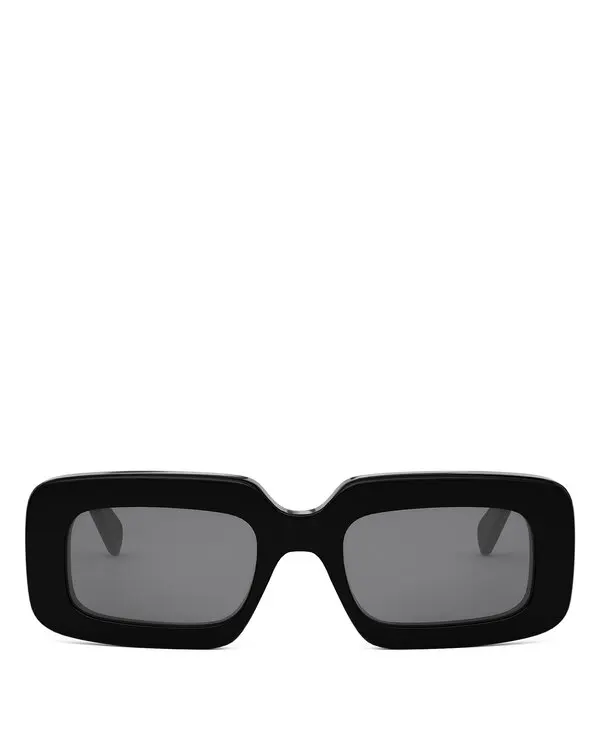 Celine Triomphe 53mm Rectangular Sunglasses - Black/smoke