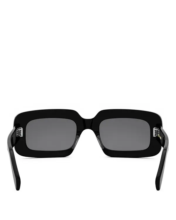 Celine Triomphe 53mm Rectangular Sunglasses - Black/smoke