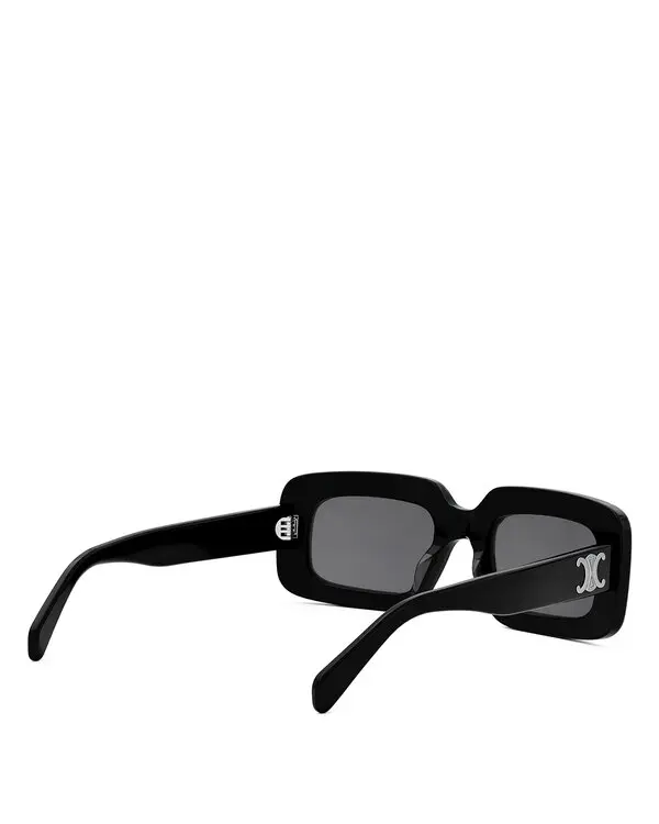 Celine Triomphe 53mm Rectangular Sunglasses - Black/smoke