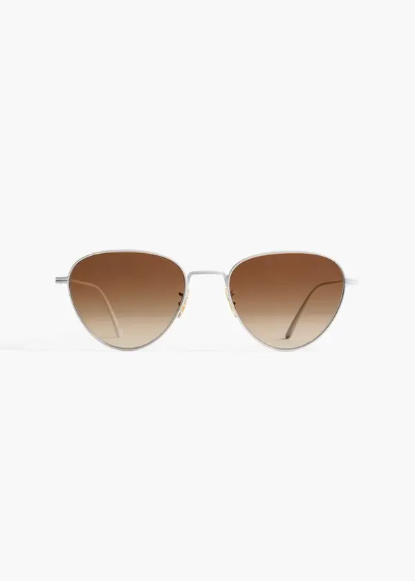 Khaite X Oliver Peoples 1991c Sunglasses - White / Dark Brown