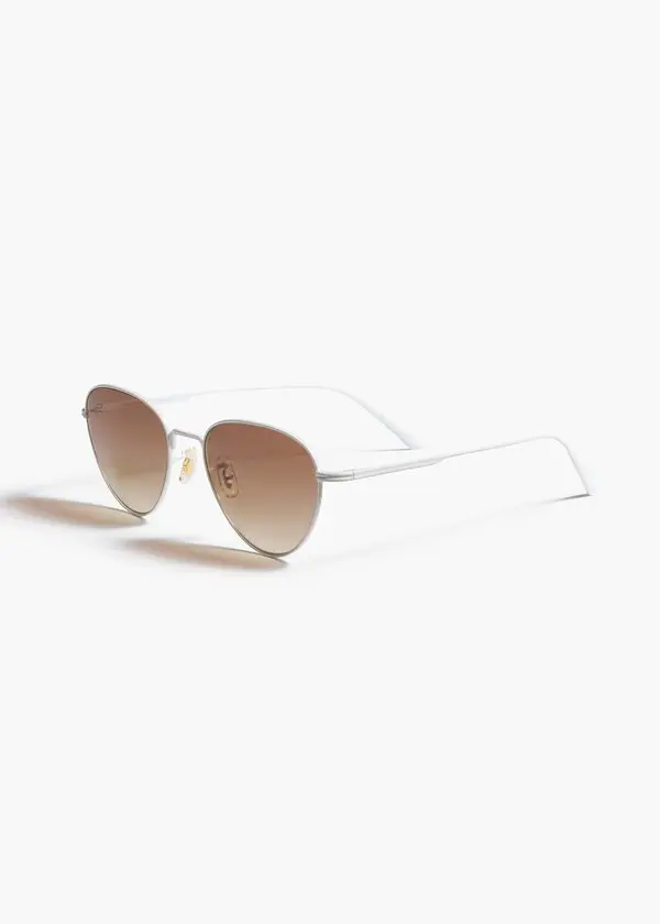 Khaite X Oliver Peoples 1991c Sunglasses - White / Dark Brown