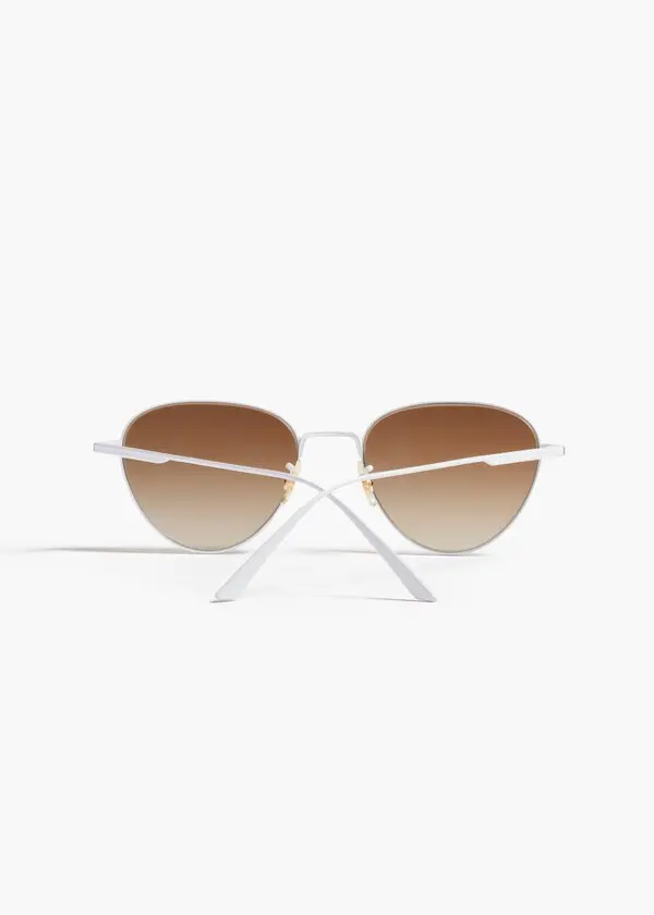 Khaite X Oliver Peoples 1991c Sunglasses - White / Dark Brown