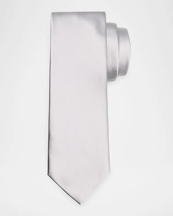Giorgio Armani Silk Neck Tie - Silver
