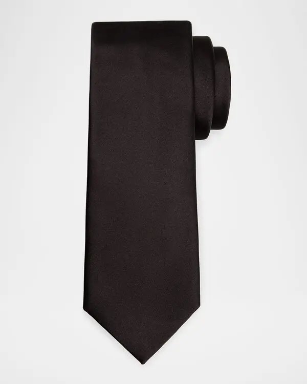Giorgio Armani Silk Neck Tie - Solid Black