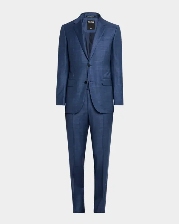 Zegna Trofeo Plaid Suit - Md Blu Ck
