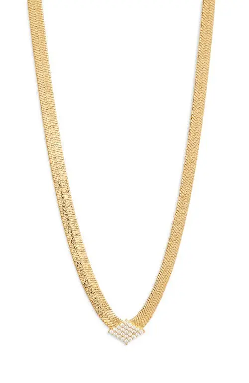 Nordstrom Pavé Cubic Zirconia Necklace - Clear- Gold