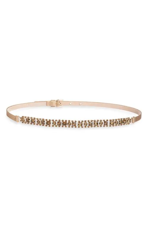 Max Mara Giora Crystal-embellished Satin Belt - Bronze