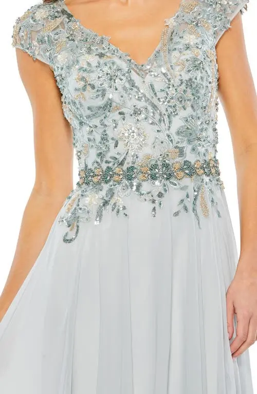 Mac Duggal Embellished Bodice Chiffon Gown - Seamist