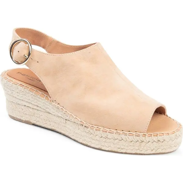 PATRICIA GREEN Stella Slingback Espadrille Wedge Sandal - Tan Suede