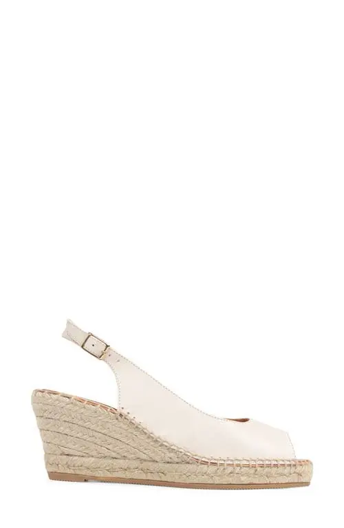 PATRICIA GREEN Peyton Espadrille Wedge Sandals - Bone Leather
