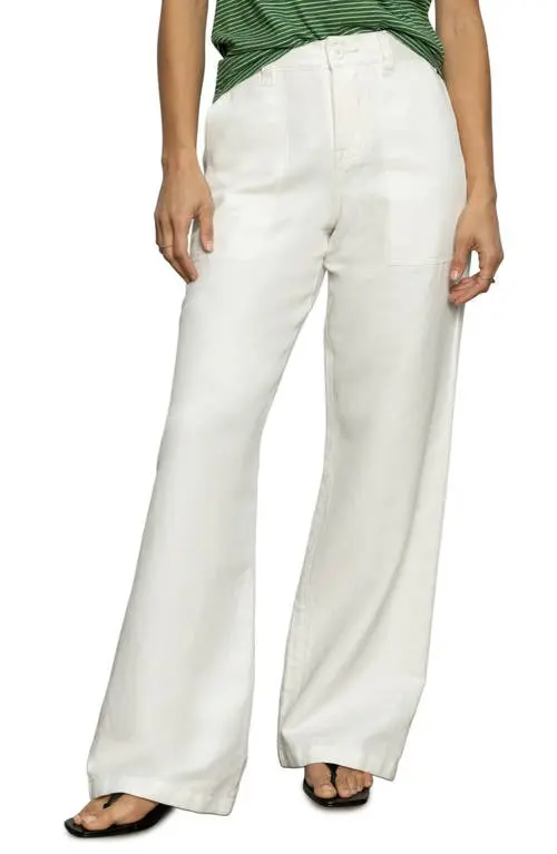 Sanctuary Wide Leg Linen-blend Pants - Bleached White