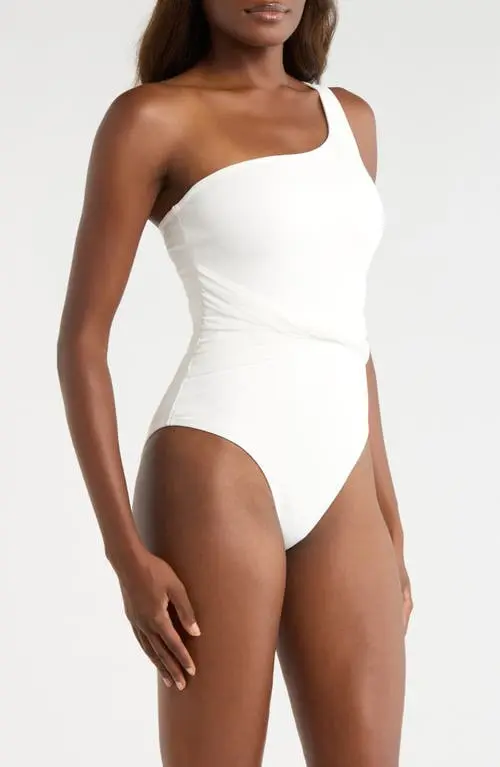 HUTCH Floral Twist Front One-shoulder One-piece Swimsuit