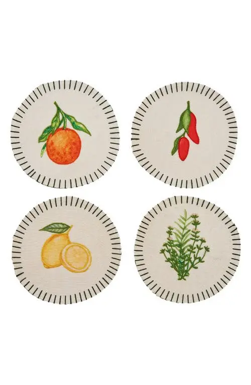 MISETTE Still Life 4-pack Linen Coasters - Multicolor