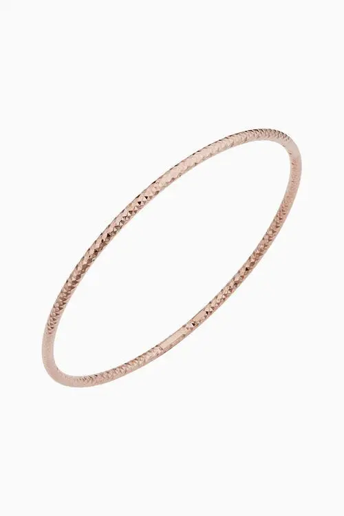 ORADINA 14k Gold Cuff Bangle - Rose Gold