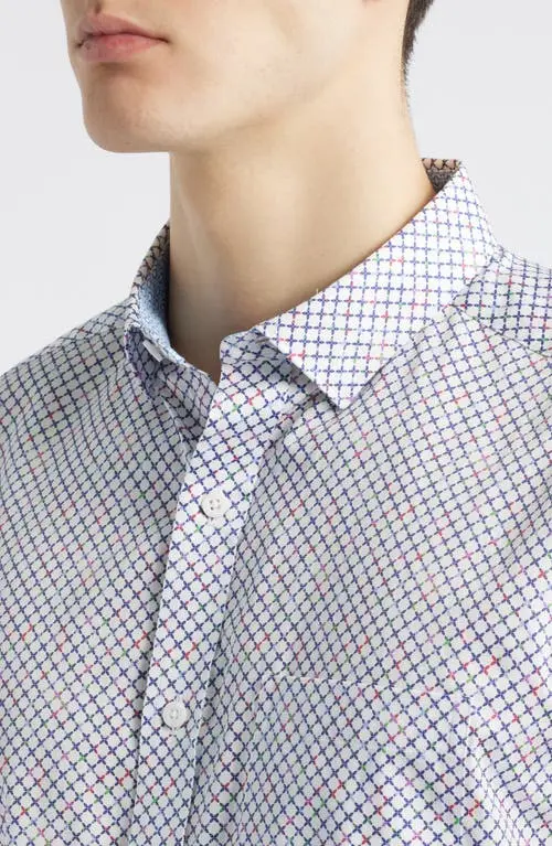 Johnston & Murphy Cross Link Print Button-up Shirt
