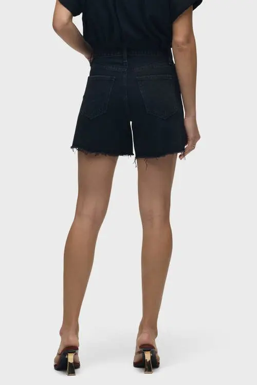 Hudson Jeans Devon High-rise Boyfriend Short - Destructed Black