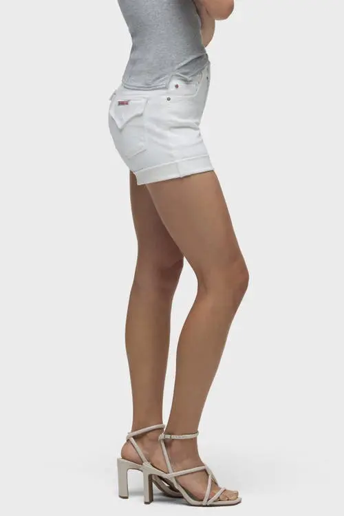 Hudson Jeans Croxley Mid-rise Denim Shorts - White
