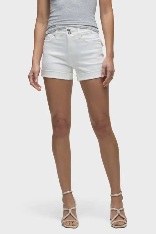 Hudson Jeans Croxley Mid-rise Denim Shorts - White