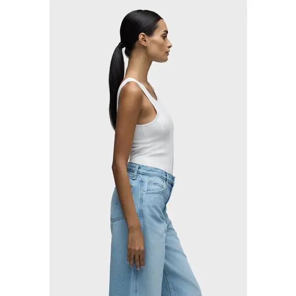 Hudson Jeans Scuba Scoop Neck Bodysuit - White