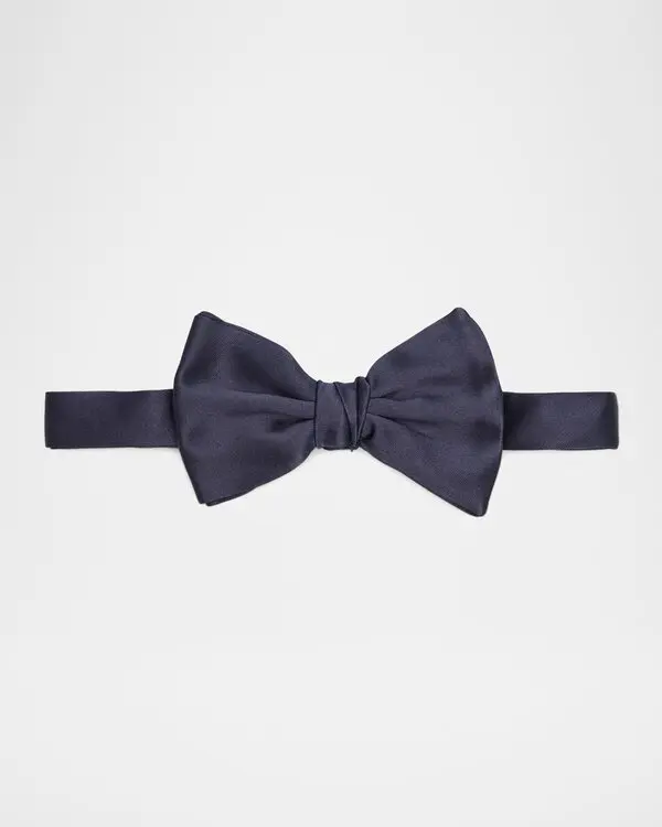 Giorgio Armani Silk Bow Tie - Dark Blue