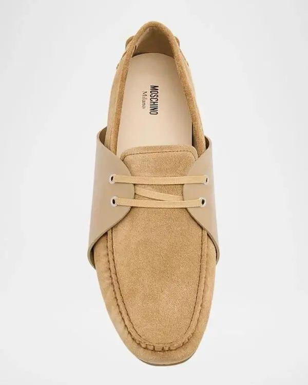 Moschino Suede And Leather Loafers