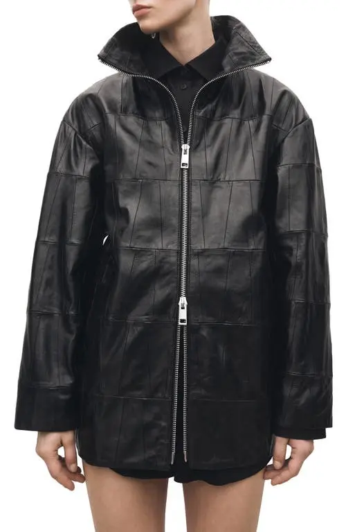 Mango Patchwork Leather Jacket