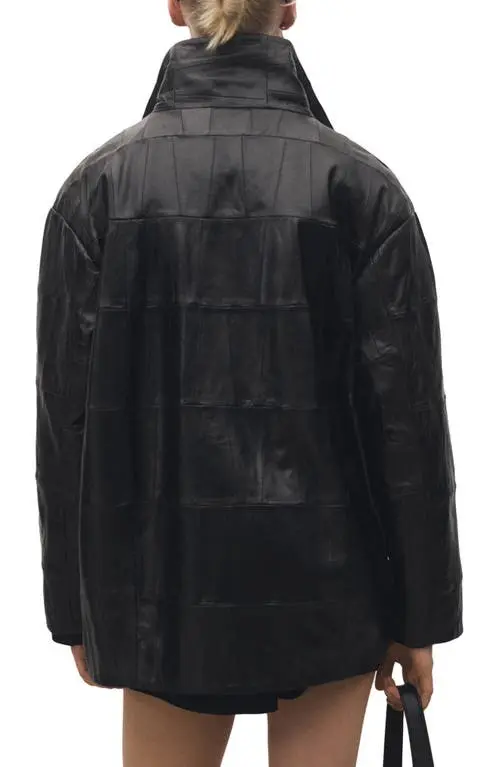 Mango Patchwork Leather Jacket
