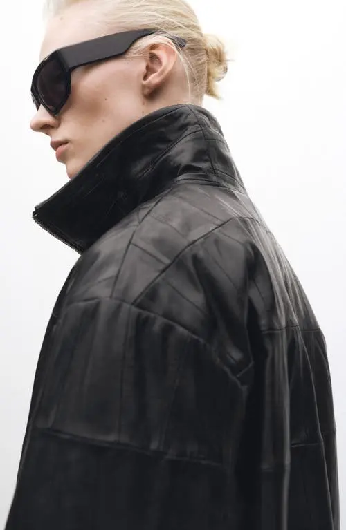 Mango Patchwork Leather Jacket