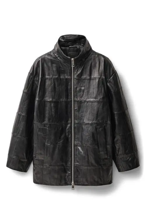 Mango Patchwork Leather Jacket