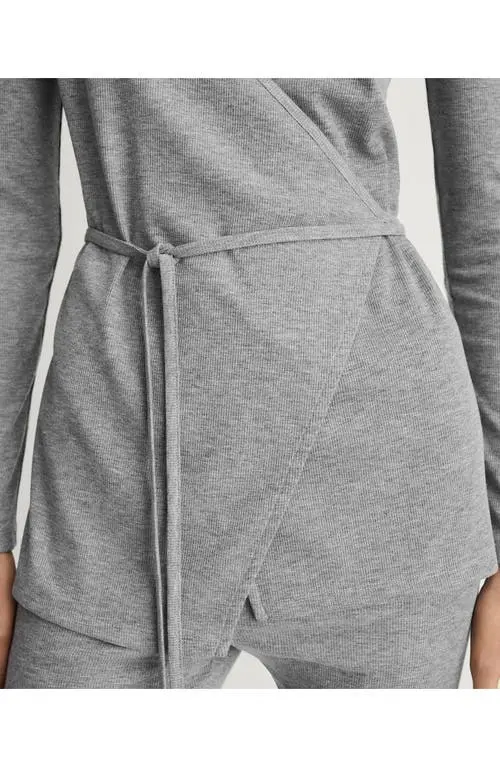 Mango Wrap Ribbed Cardigan