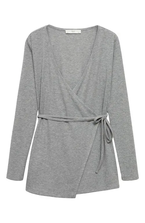 Mango Wrap Ribbed Cardigan