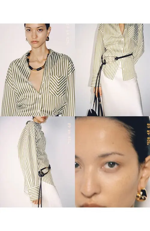 Mango Stripe Cotton-blend Button-up Shirt