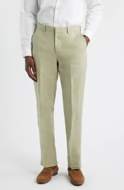 Nordstrom Henrik Trim Fit Italian Linen Suit Separate Pants - Green Seagrass