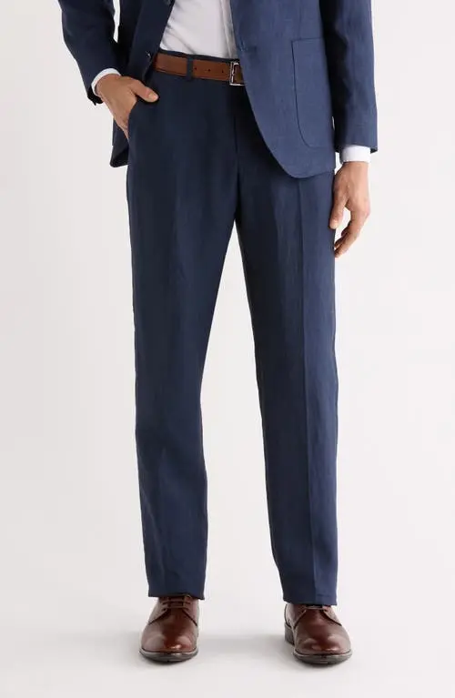 Nordstrom Henrik Trim Fit Italian Linen Suit Separate Pants - Navy Night