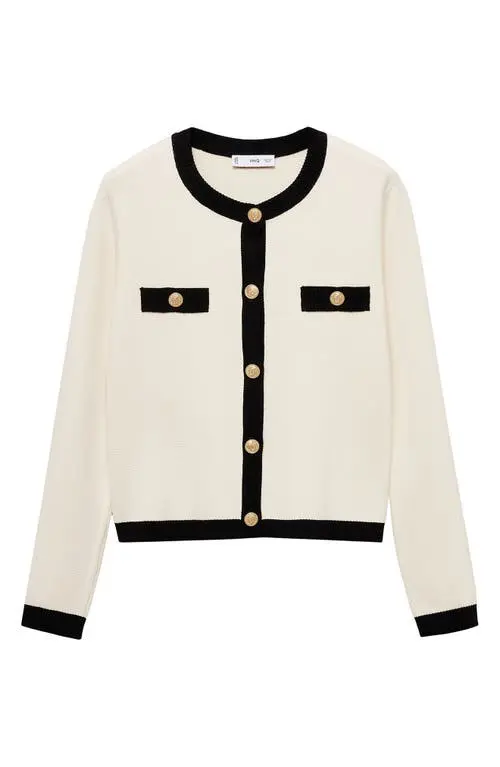 Mango Trimmed Sweater Jacket