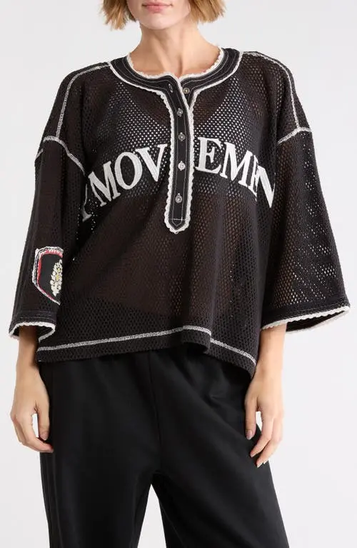 Free People Camp Out Embroidered Top