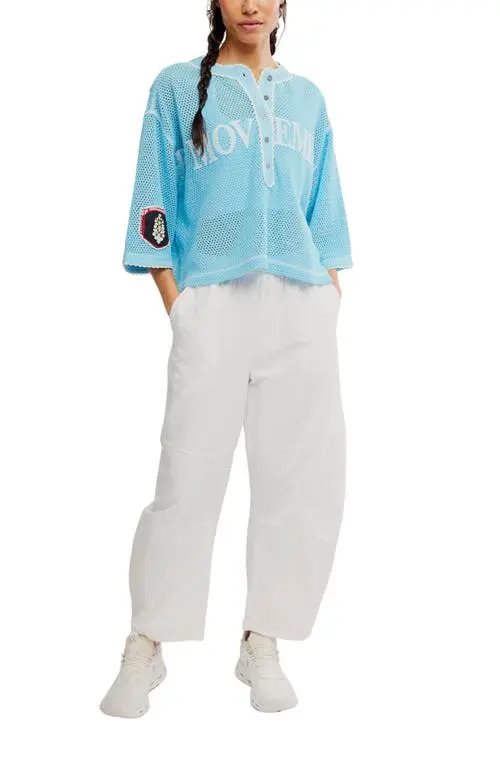 Free People Camp Out Embroidered Top