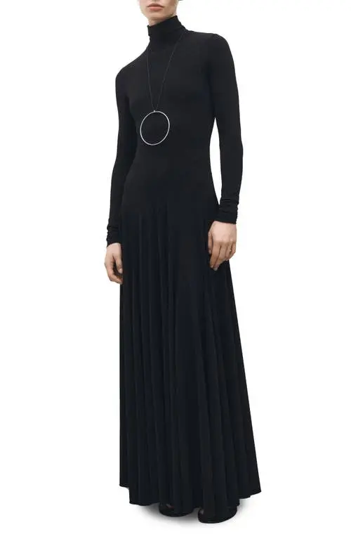 Mango Turtleneck Long Sleeve Ponte Dress In Black - 25% Off | Editorialist