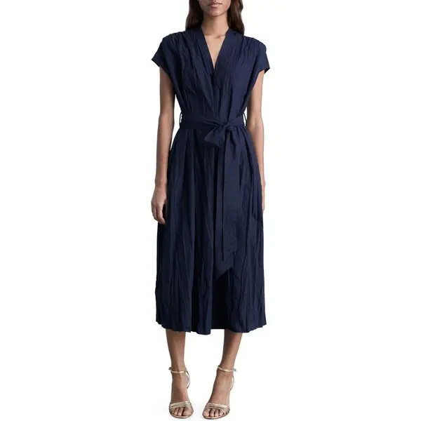 Mango Textured Tie-front Midi Dress