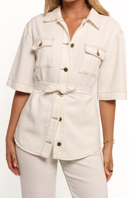 PETAL & PUP Lepal Belted Denim Shirt