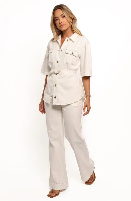PETAL & PUP Lepal Belted Denim Shirt