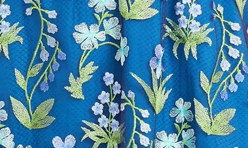 Maggy London Embroidered Flutter Sleeve Dress