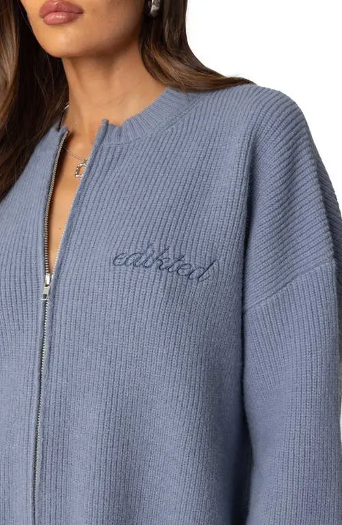 EDIKTED Kris Crewneck Zip Sweater