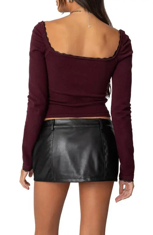 EDIKTED Ansley Cable Knit Crop Top