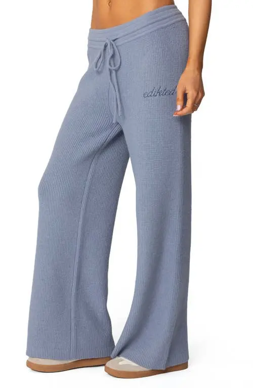 EDIKTED Kris Ribbed Wide Leg Sweatpants