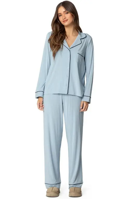 EDIKTED Jeanette Pajama Pants - Light-blue